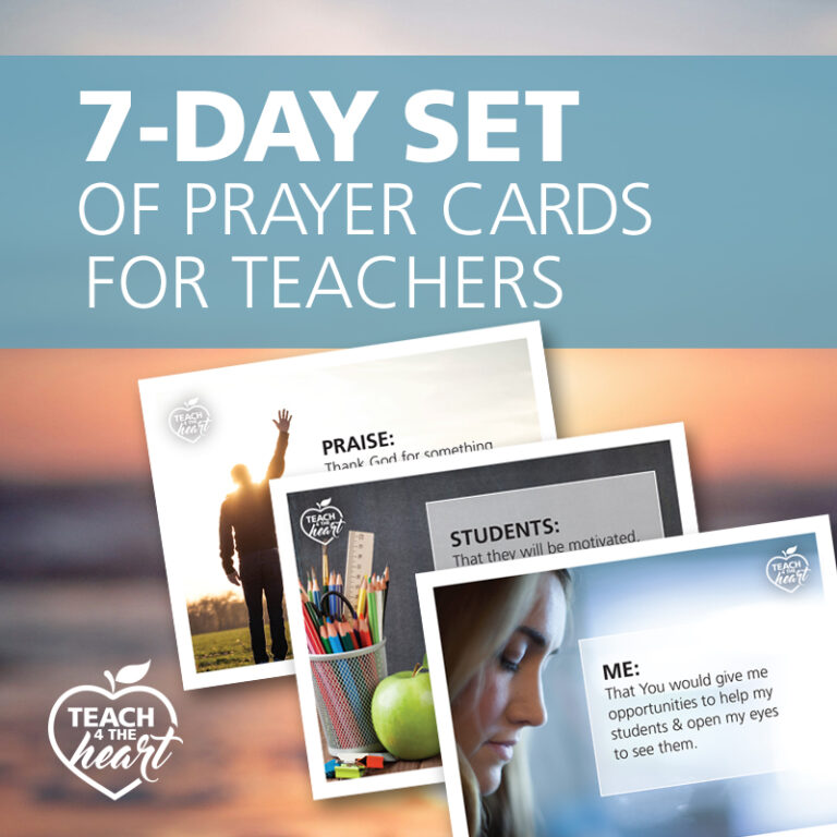 Prayer Cards for Teachers 1-week set